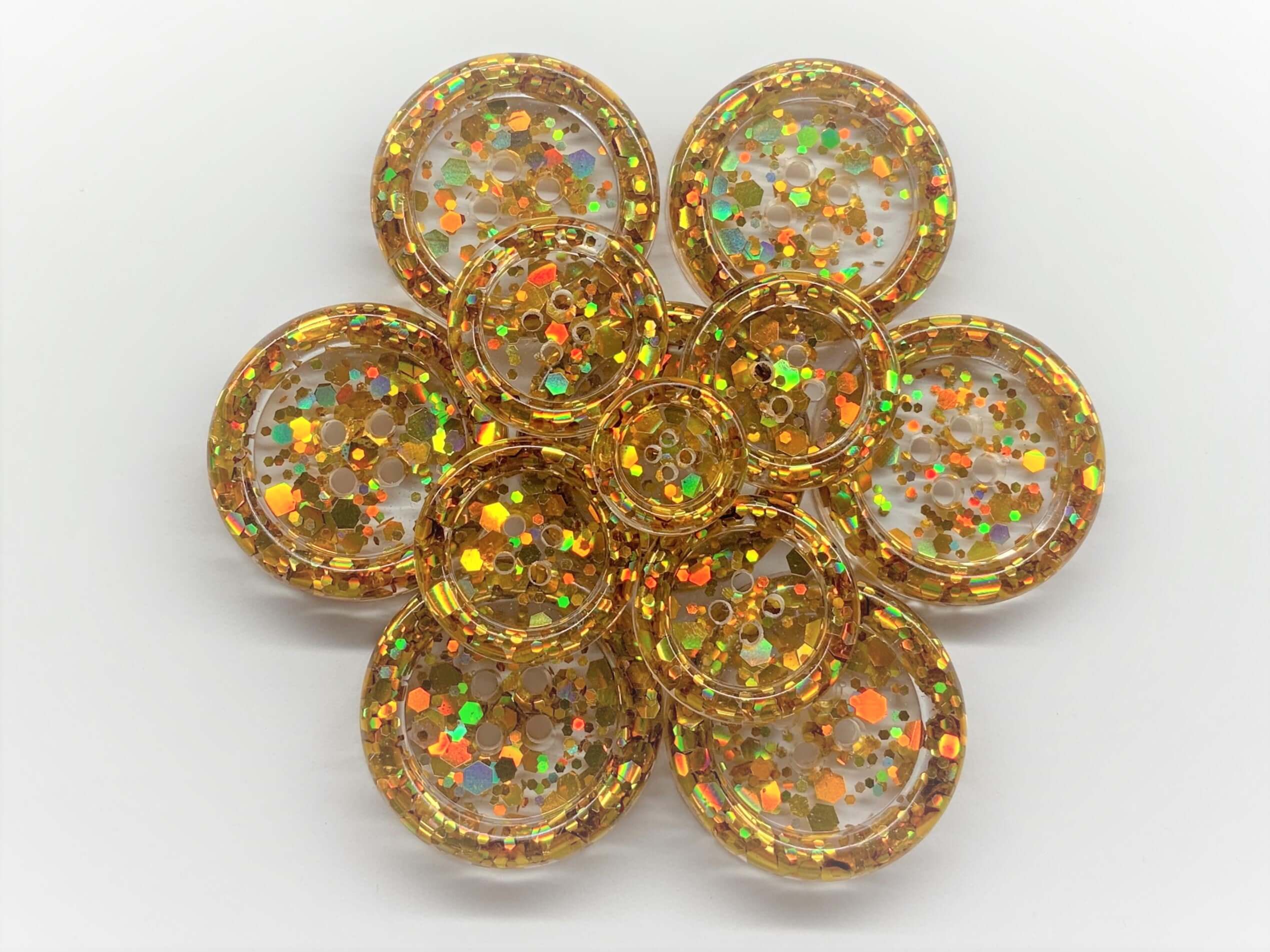 Gold Holographic Buttons - B004 – Yarnalicious